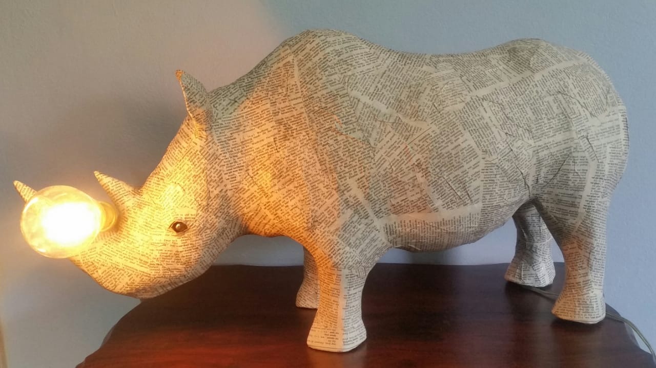 Large rhino lamp • AYA Africa